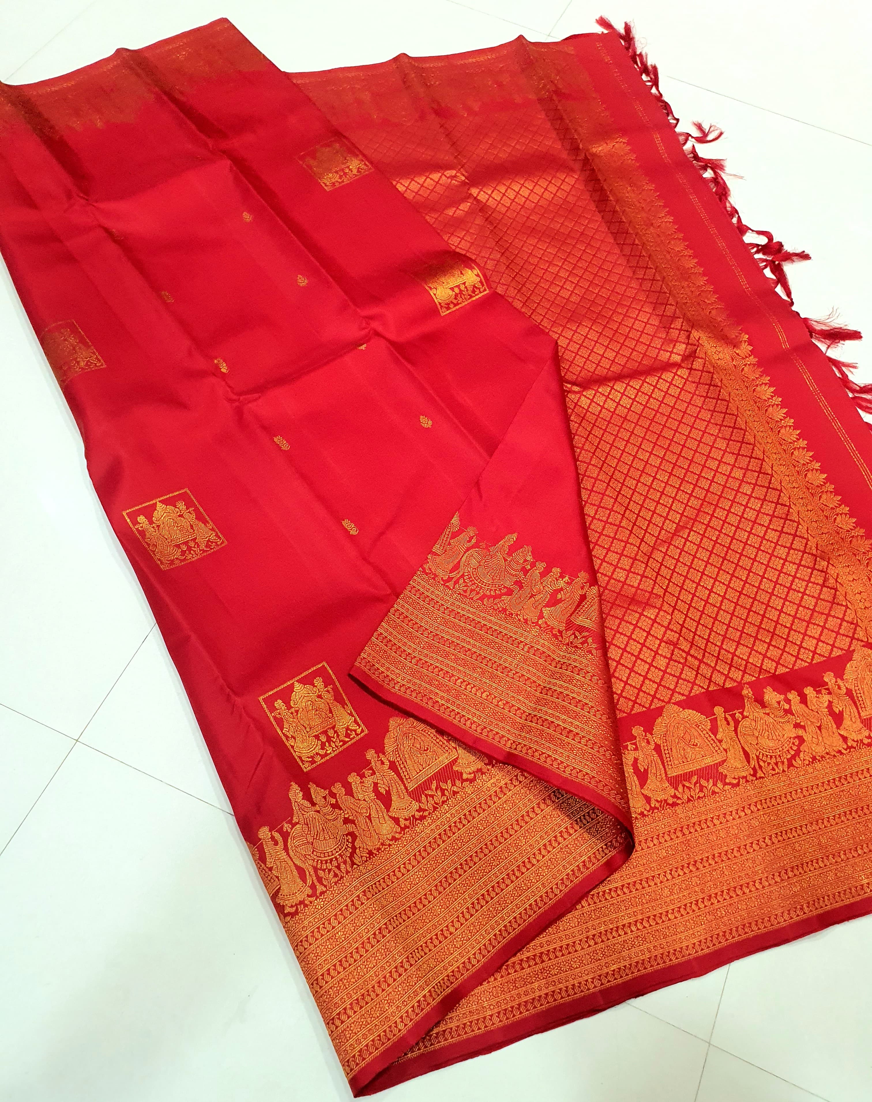 Catalogue - Bridal Pallaku Design Turning Border Classic Handloom Kanc