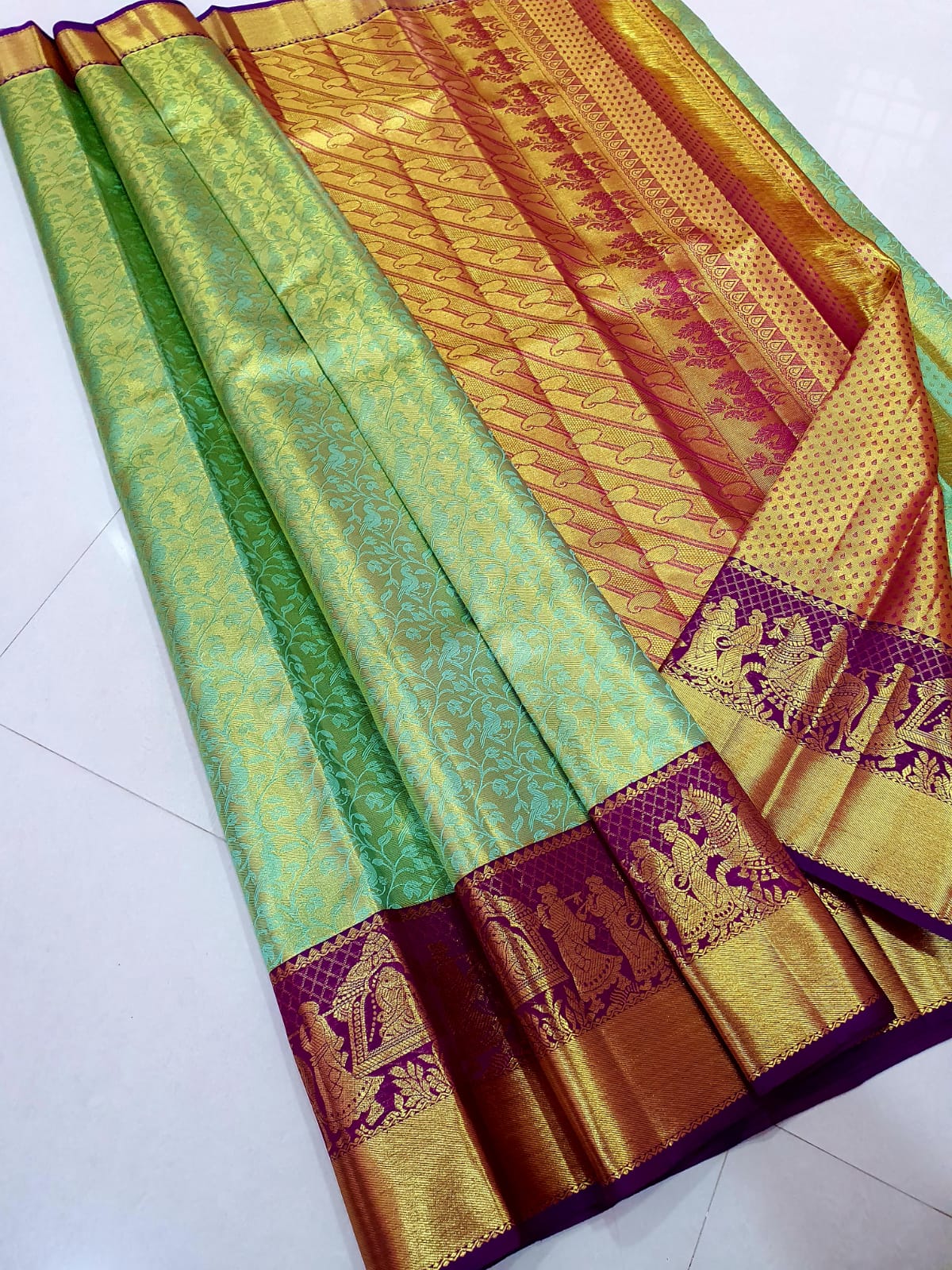 Exclusive Pallaku Design Bridal Kanchipuram Tissue Silk Sarees Collect